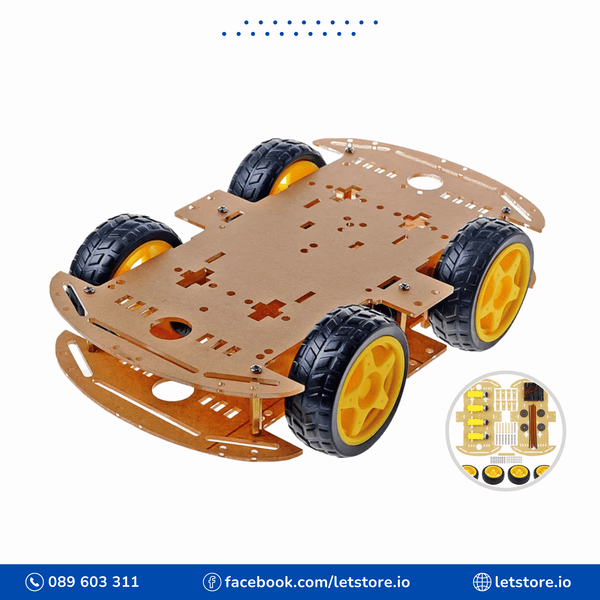 4WD Robot Chassis DIY Kit Double Layer Transparent Acrylic Robot Chass ...