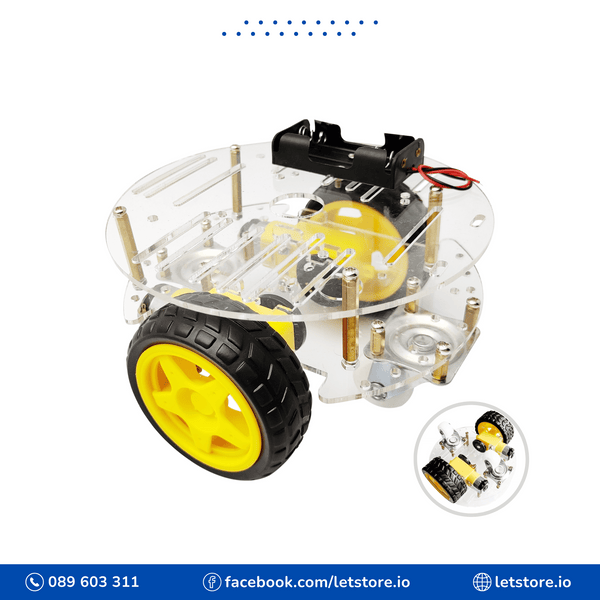 2WD 2 Layer Round Smart Car Chassis 2 Wheels – LET STORE