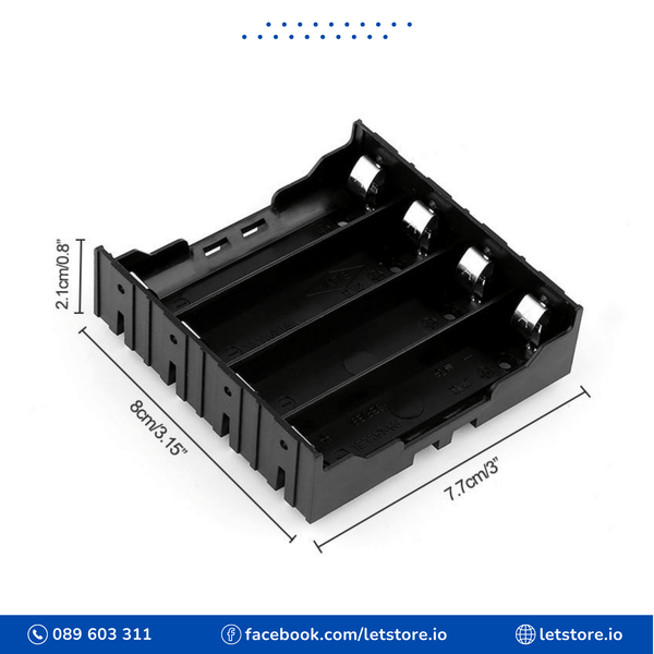 ABS 18650 Cases 4X 18650 Battery Holder Storage Box Case 4 Slot Batter ...