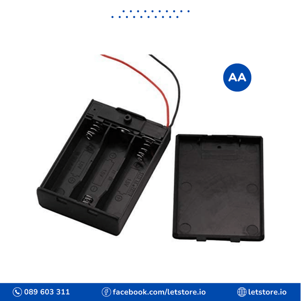3X 1.5V AA Battery Holder With Cover And On/Off Switch – LET STORE